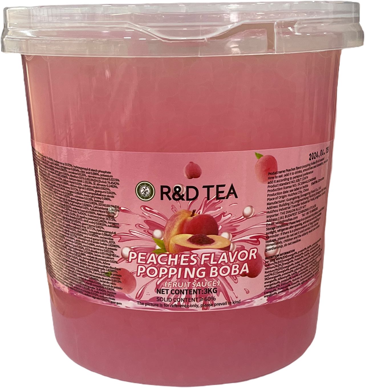 CNA24B94R&D TEA Peach Popping Boba 3kg – R&D Tea – Bubble Tea materials ...